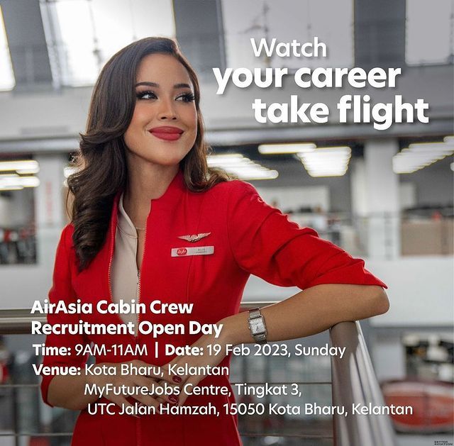 Airasia Cabin Crew Recruitment Day [kota Bharu] 19 February 2023