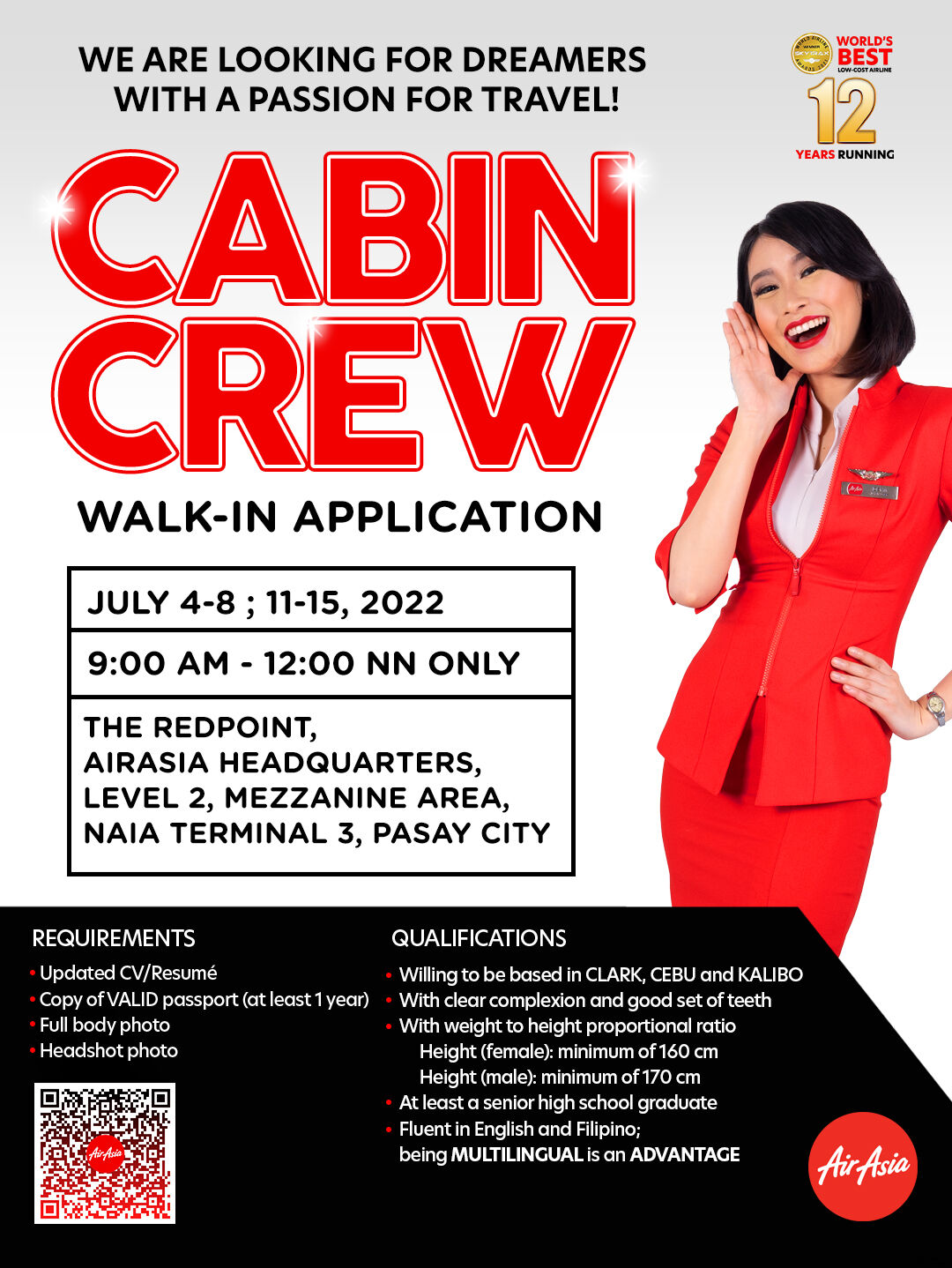 AirAsia Philippines Cabin Crew Walk-In Interview [Manila] (July 2022 ...